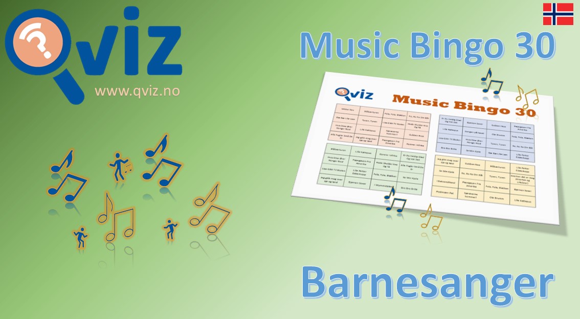 Barnesanger - Musikk Bingo 30 - Qviz