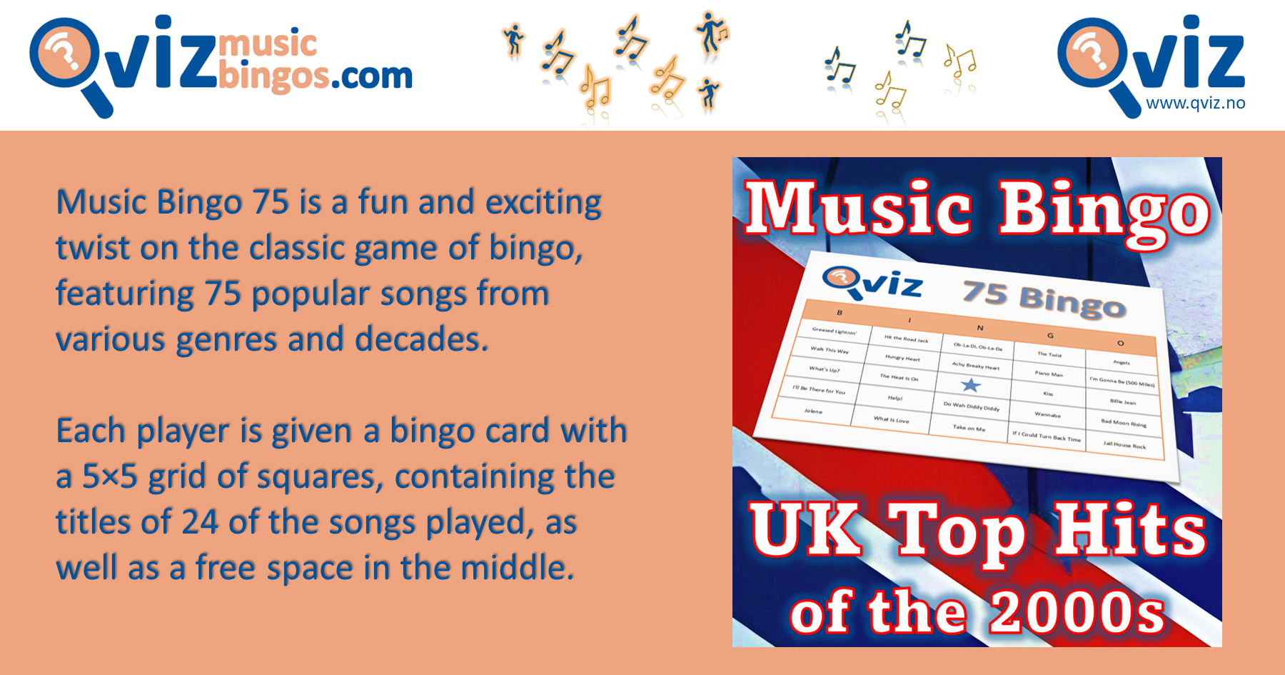 UK Top Hits of the 2000s - Musikk Bingo 75 - Qviz