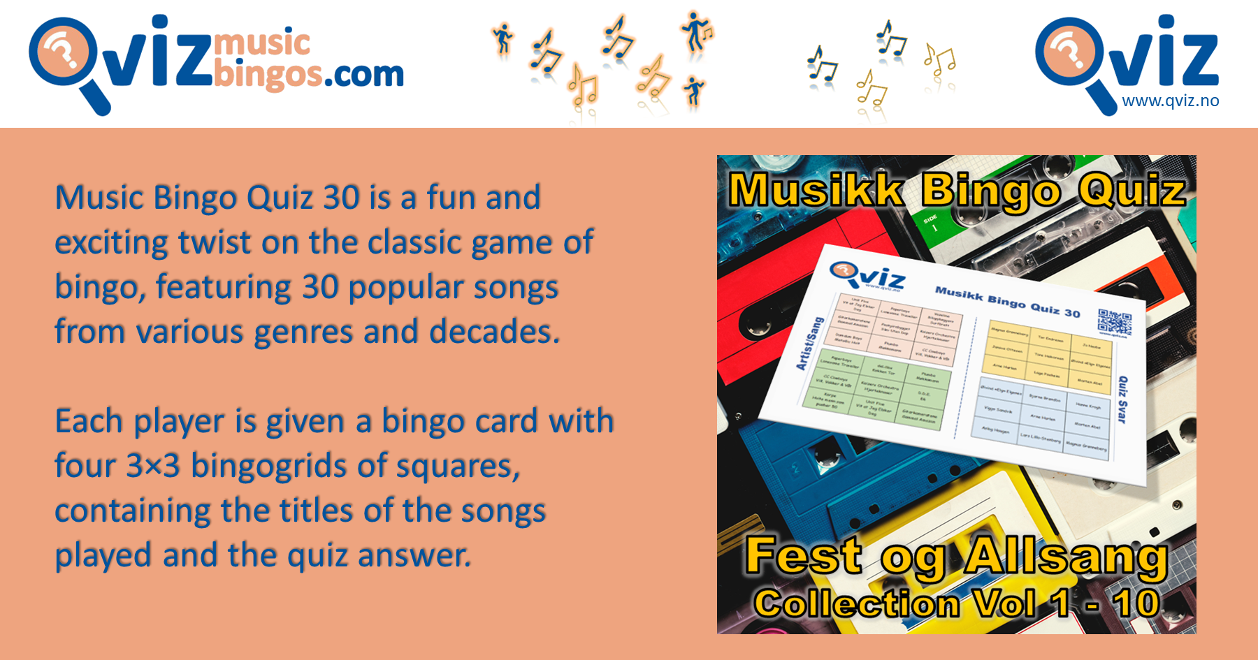 Fest og Allsang Collection - Musikk Bingo Quiz 30 - Qviz