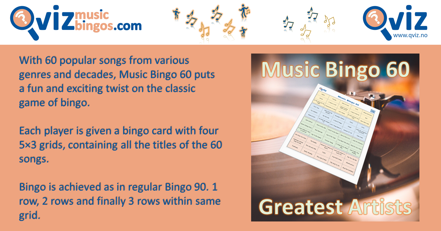 Greatest Artists - Musikk Bingo 60 - Qviz