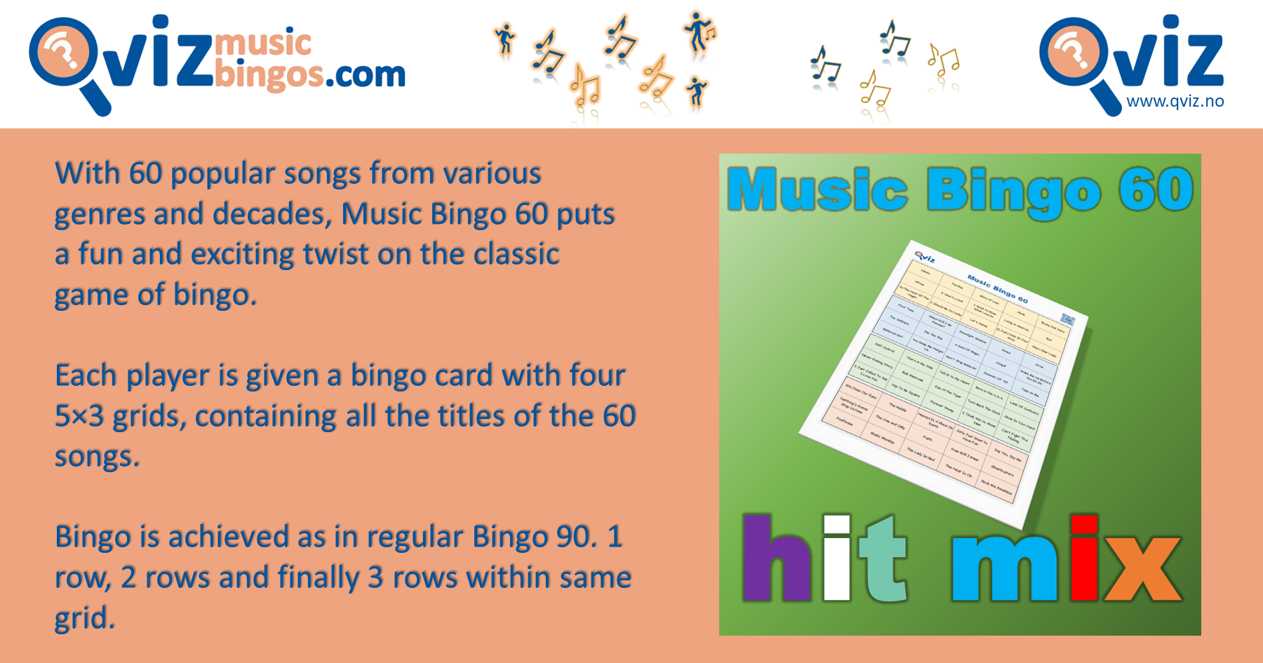 Hit Mix - Musikk Bingo 60 - Qviz