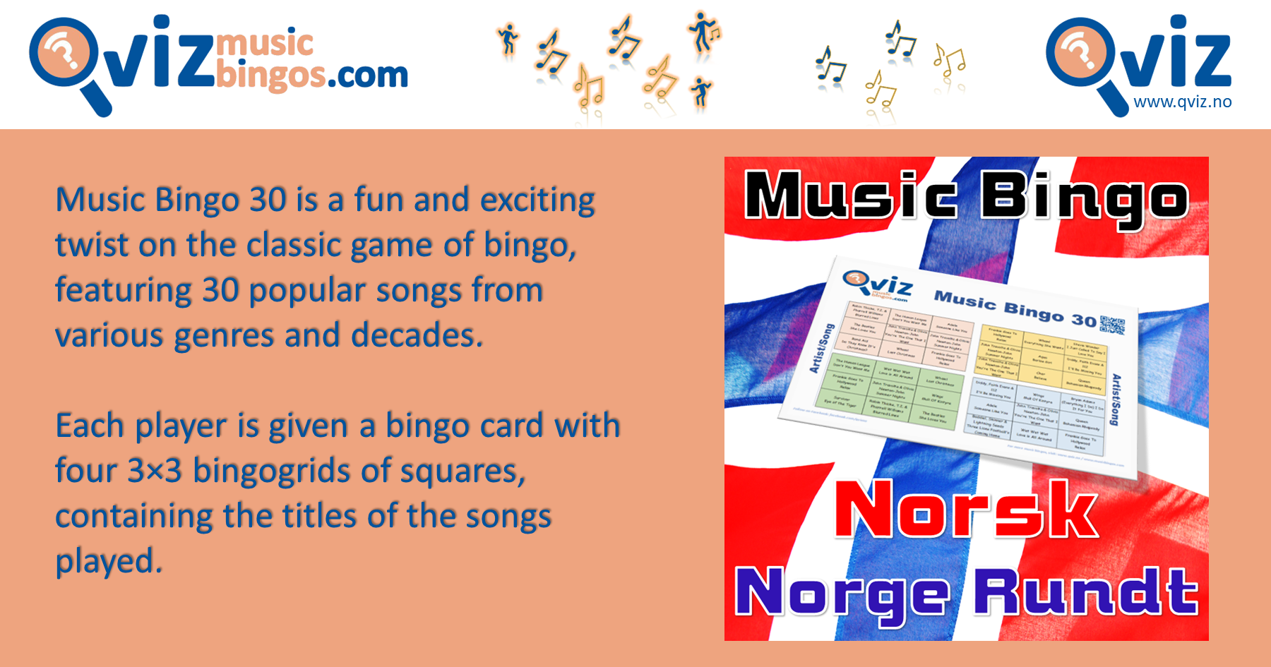 Norsk Norge Rundt - Musikk Bingo 30 - Qviz