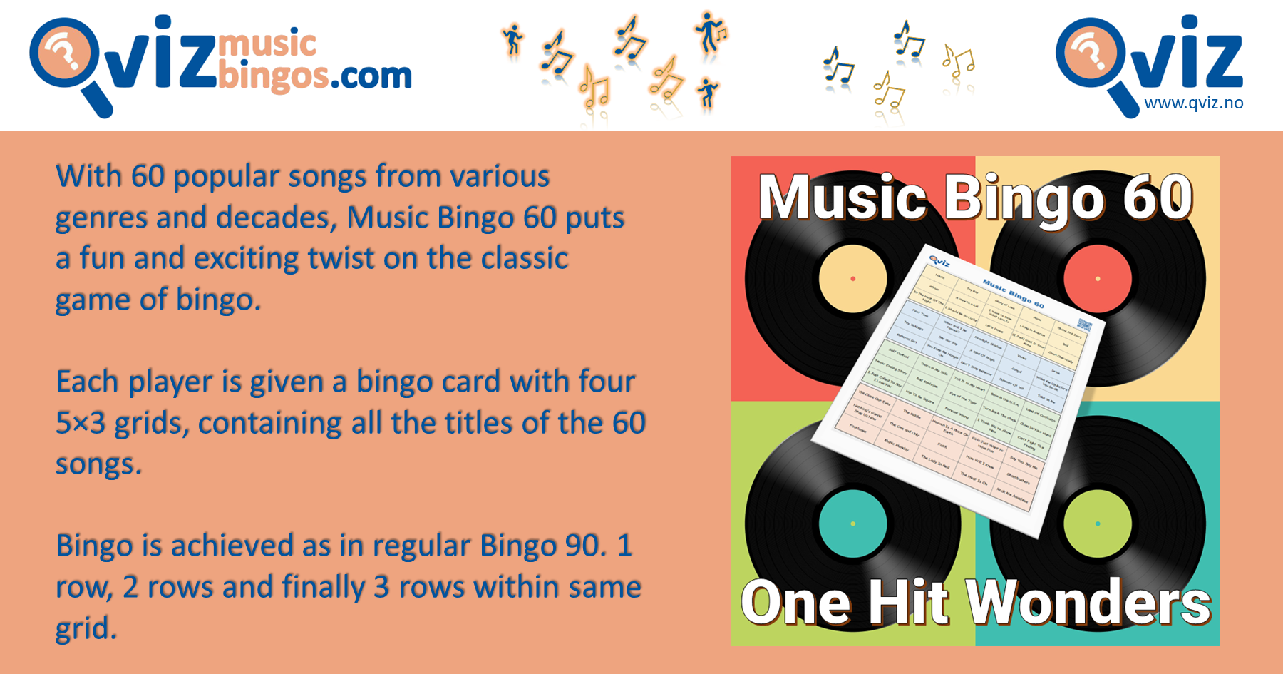One Hit Wonders - Musikk Bingo 60 - Qviz
